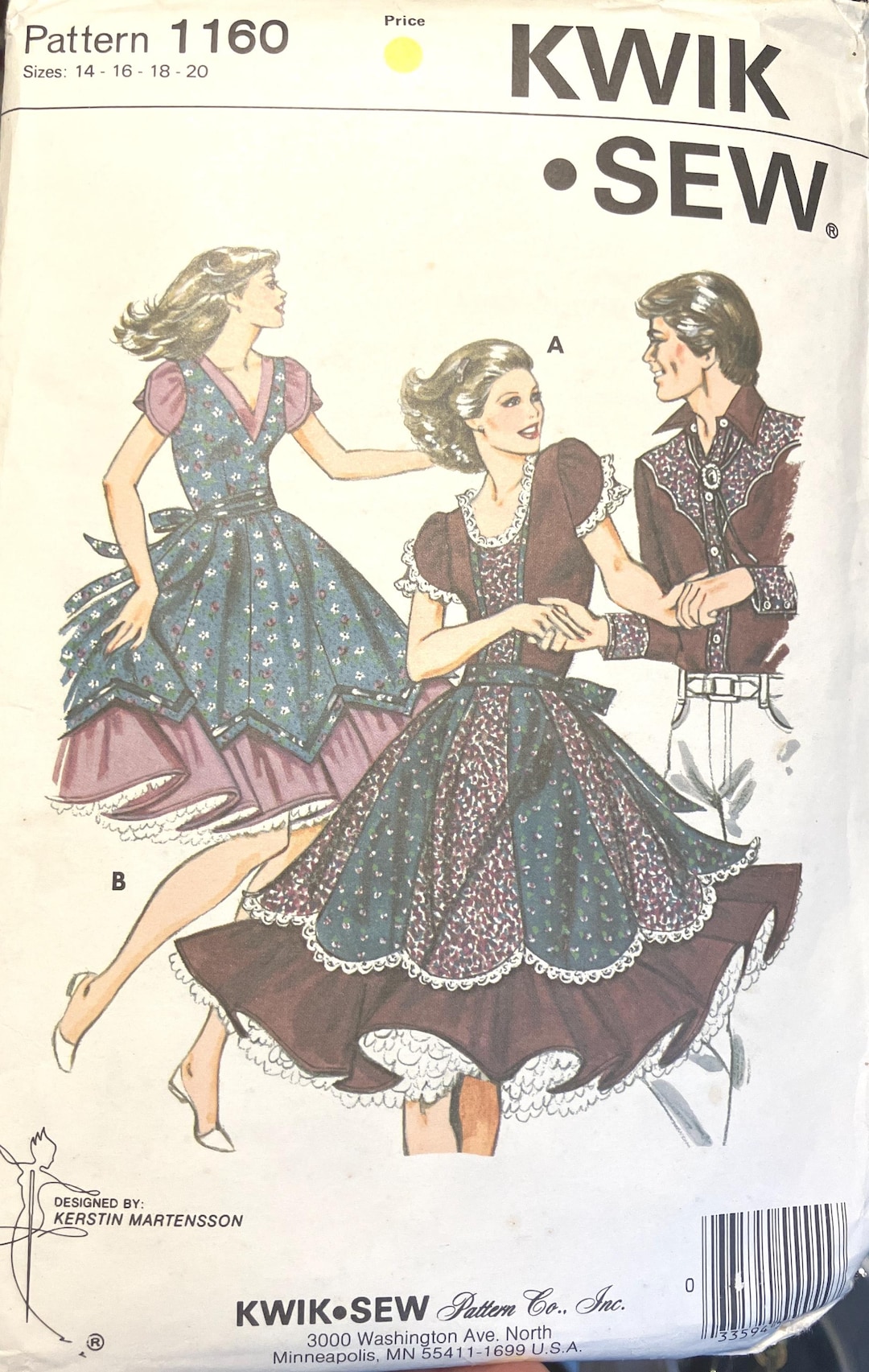 Square Dance Dress Sewing Pattern…kwik Sew 1160 Misses' Size 14-20 Bust ...