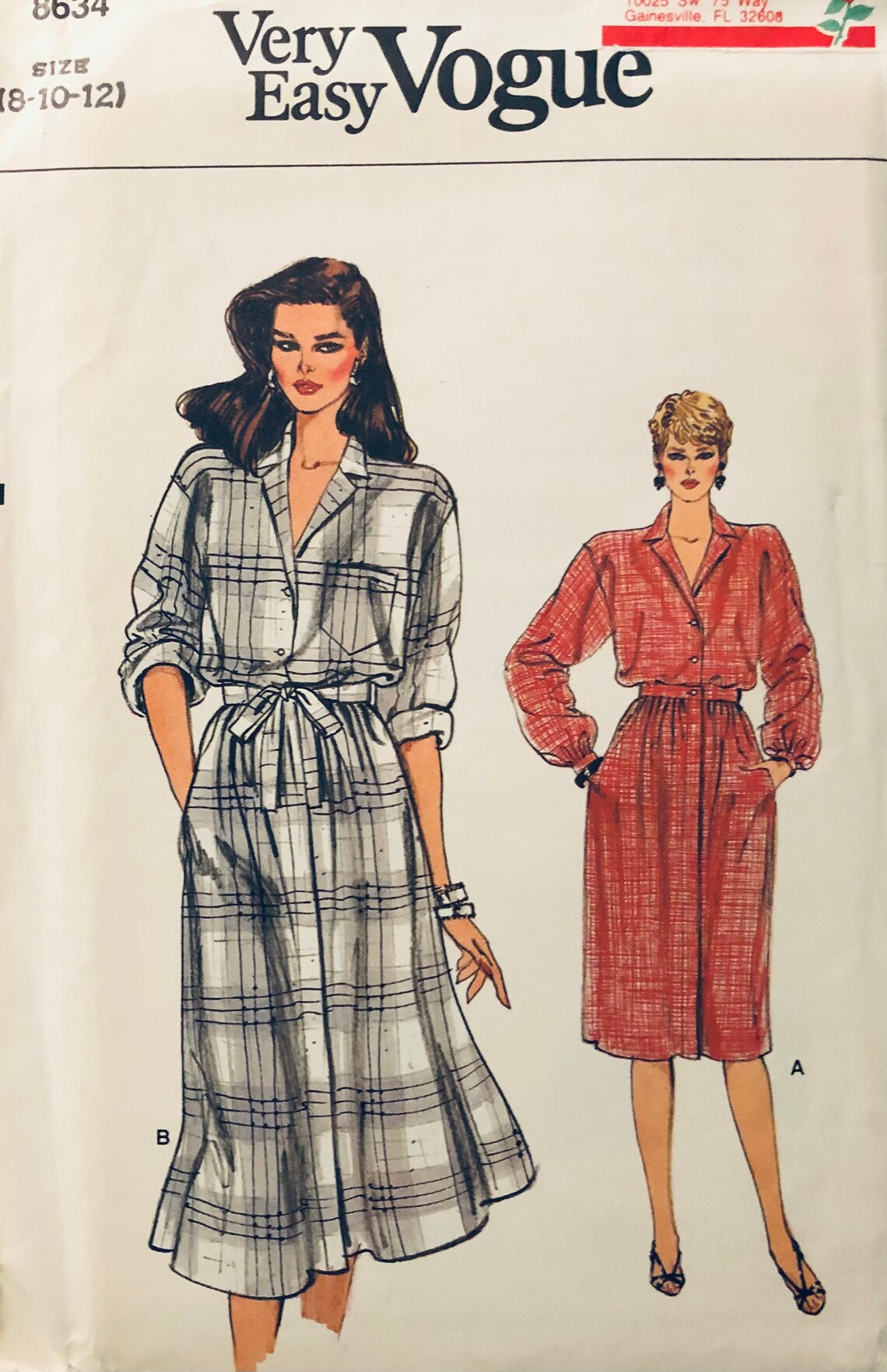 Misses Shirt and Skirt Sewing Pattern Vogue 8634 Size 8-12 - Etsy