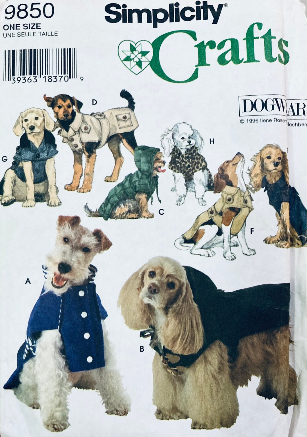 Dog Wear...dog Coats Sewing Pattern Simplicity 9850..... Neck 14"-16 ...