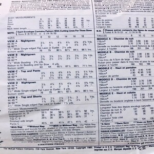 Misses' Easy to Sew Nightgowns and Pajamas Sewing Pattern Mccall's 2193 ...