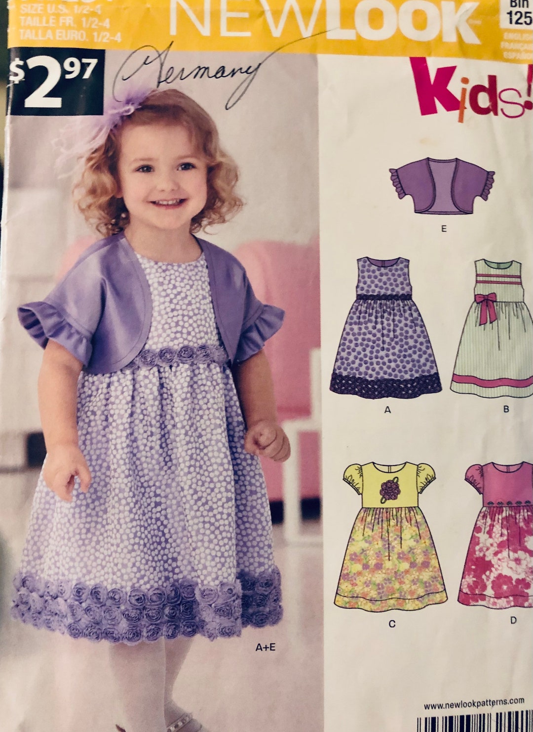Baby and Toddler's Dresses and Jacket Sewing Pattern New Look 6254 Size ...