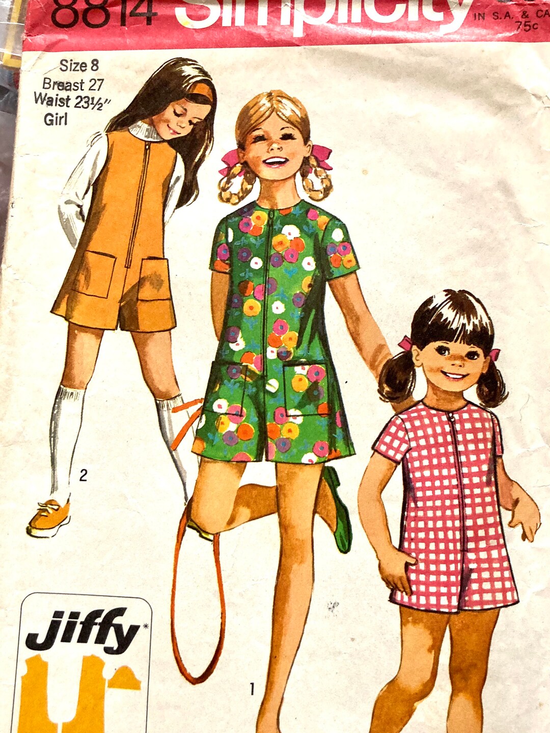 Girls' Pant-dress or Pant-jumper Sewing Pattern...simplicity 8814 ...