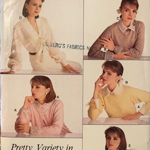 Misses' Collar, Scarf, Bow, and Cuffs Sewing Pattern Vogue 9953 One ...