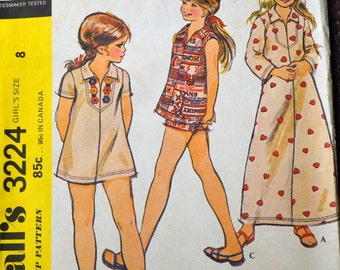 Girls' Dress and Bag Sewing Pattern...mccall's 9514... Size 3-14 Chest ...