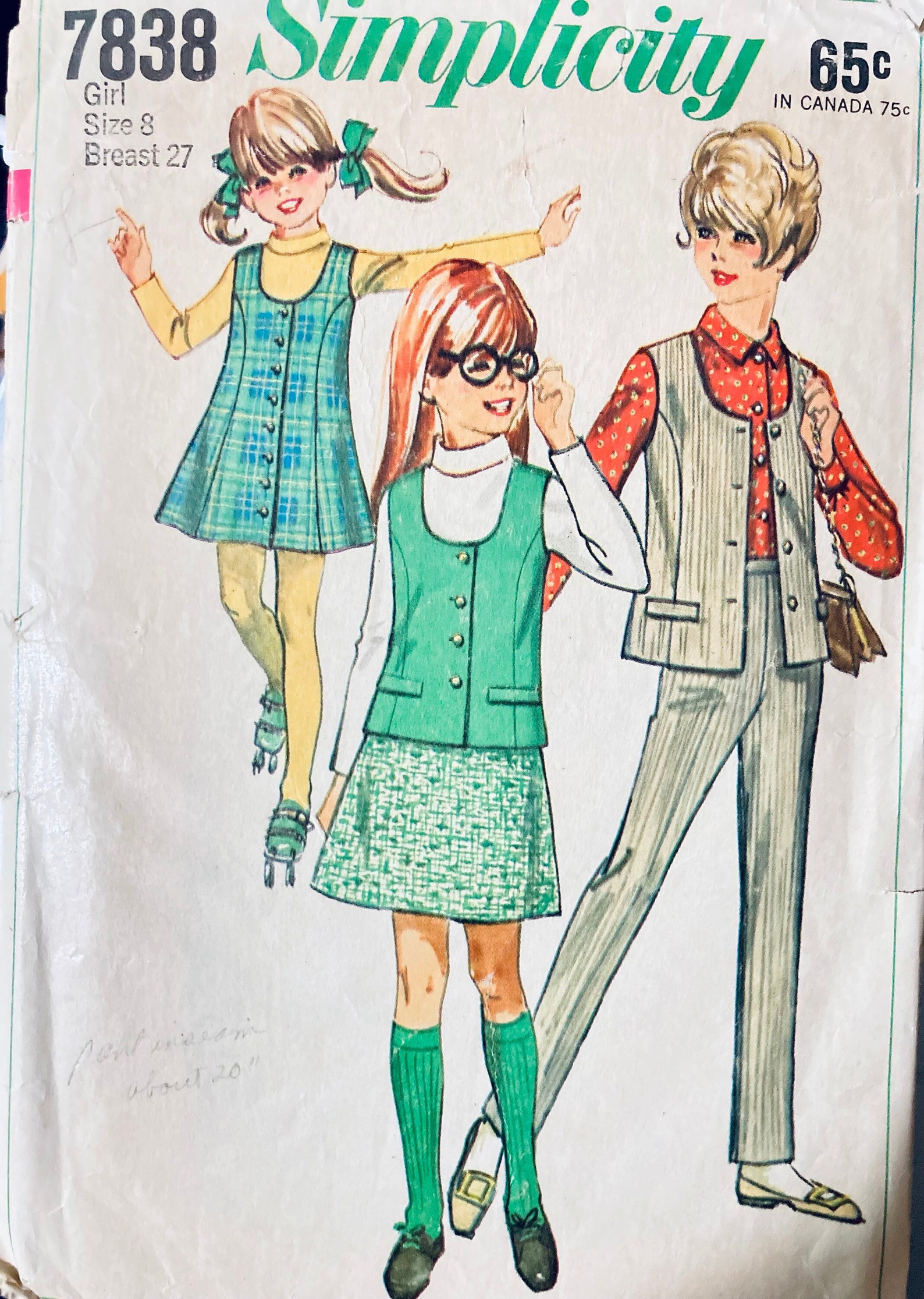 Girls' Jumper, Weskit, Skirt, and Pants Sewing Pattern...simplicity ...