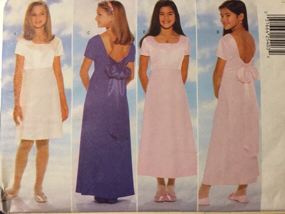 Girls' Party Dress Sewing Pattern Butterick 4974 Size - Etsy