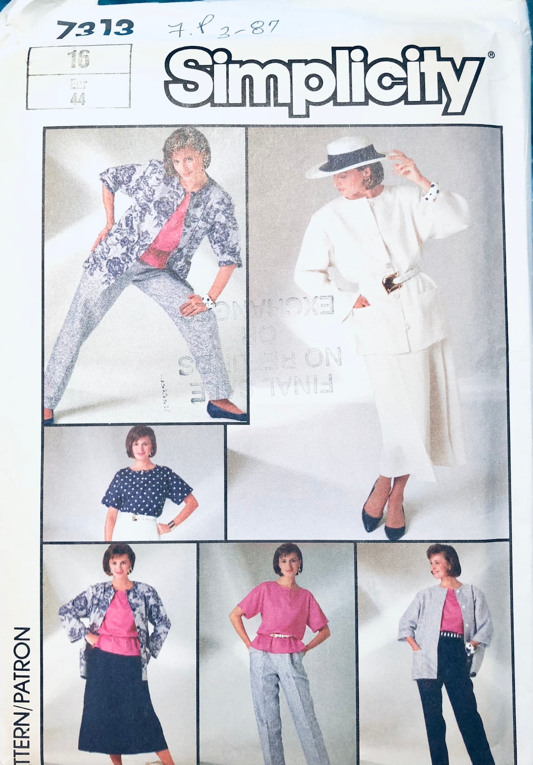 Misses’ Go Everywhere Wardrobe Sewing Pattern Simplicity 7313 Size 16 ...