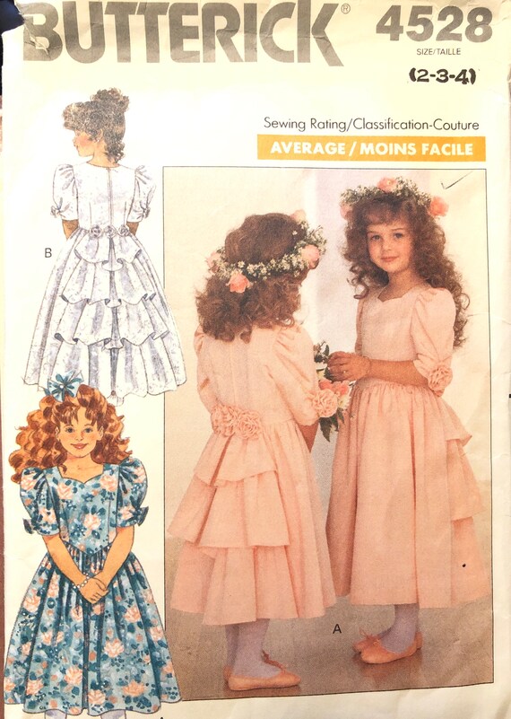 Girls' Flower Girl Dress Sewing Pattern...butterick | Etsy