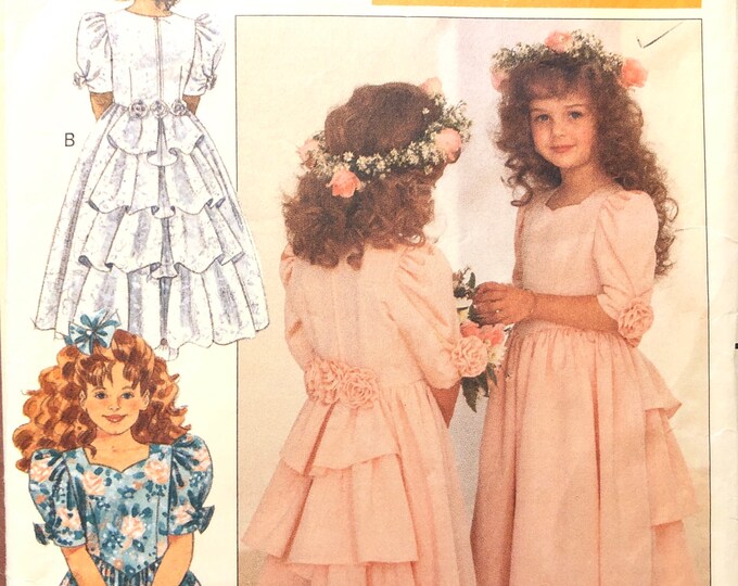 Girls' Flower Girl Dress Sewing Pattern...butterick - Etsy