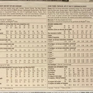 Misses' Pants, Skirt, Knit Top, and Cardigan Sewing Pattern Simplicity ...