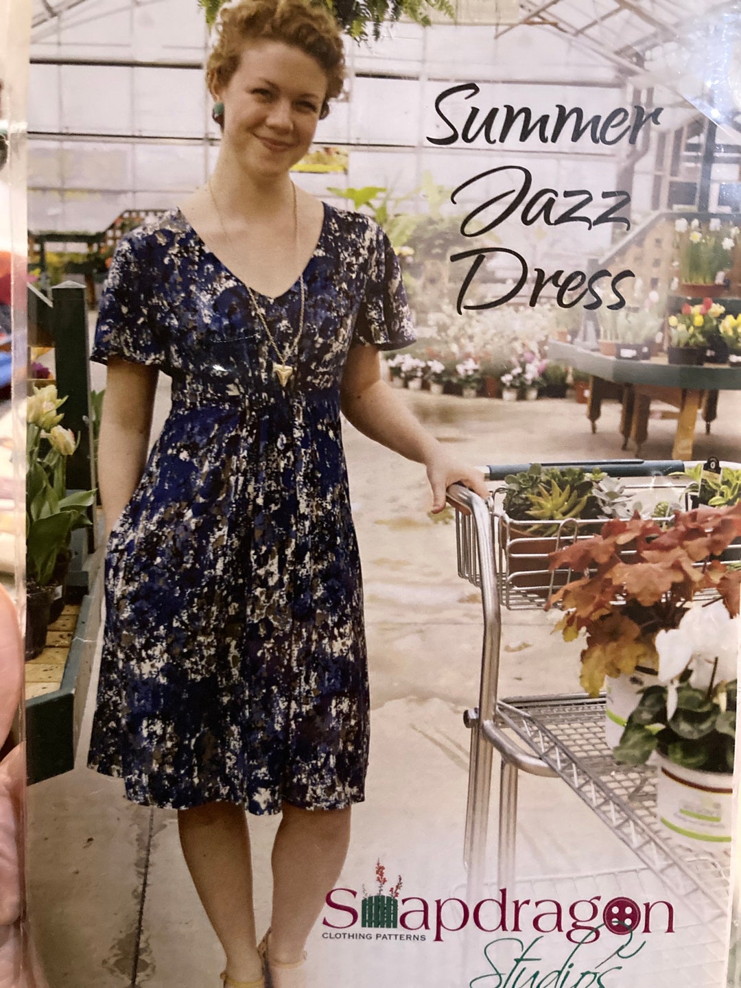 Summer Jazz Dress Sewing Pattern Snapdragon Studios Size XS-XL Bust 34-46 Inches Partially Cut ...