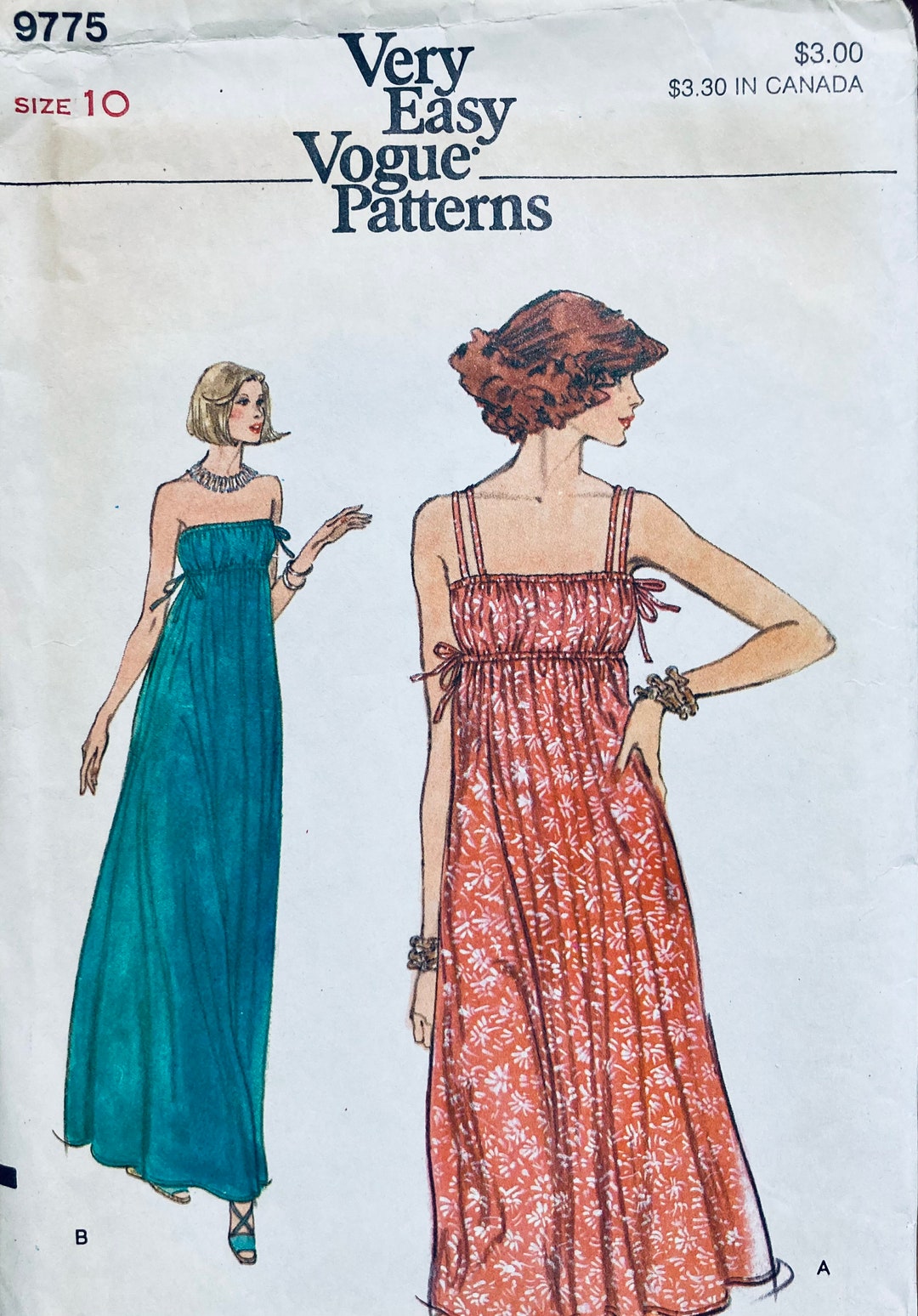 Misses' Dress Sewing Pattern Very Easy Vogue 9775 Size 10 Bust 32 ...