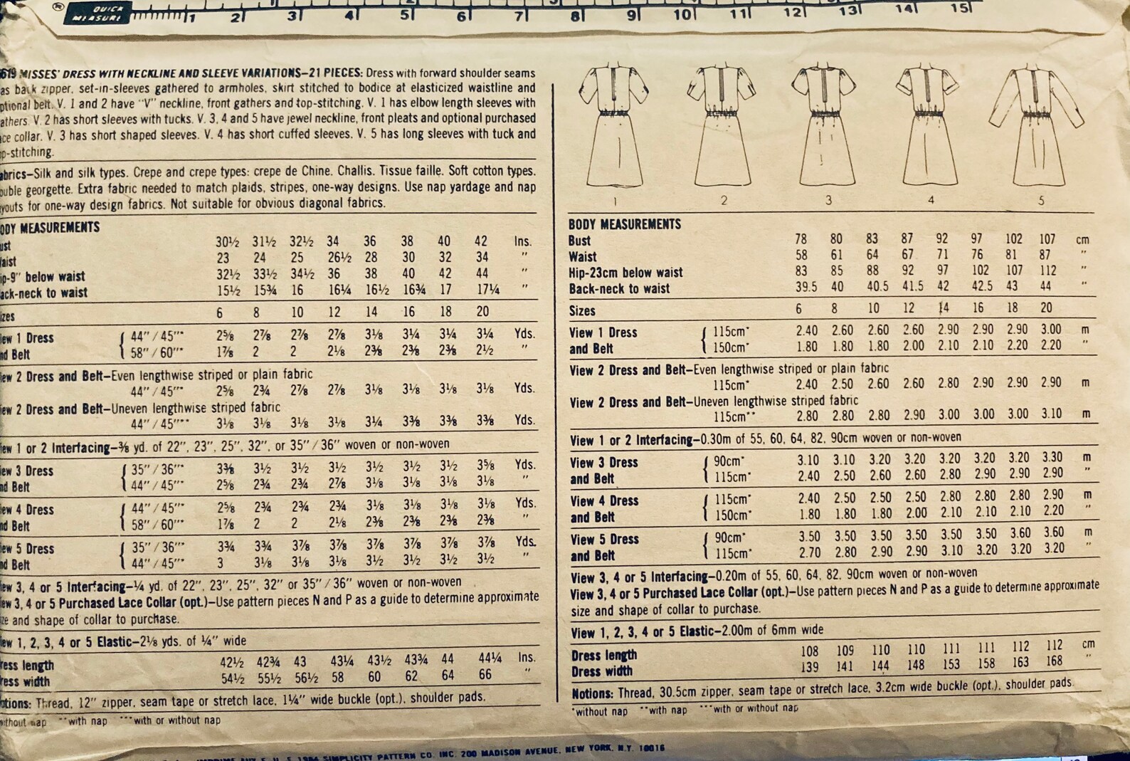 Misses' Dresses..simplicity 6619 Misses' Size 10-14 - Etsy