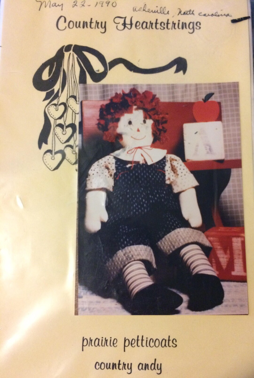 Rag Doll Sewing Pattern Country Andy 20 Inch Doll Uncut Complete - Etsy