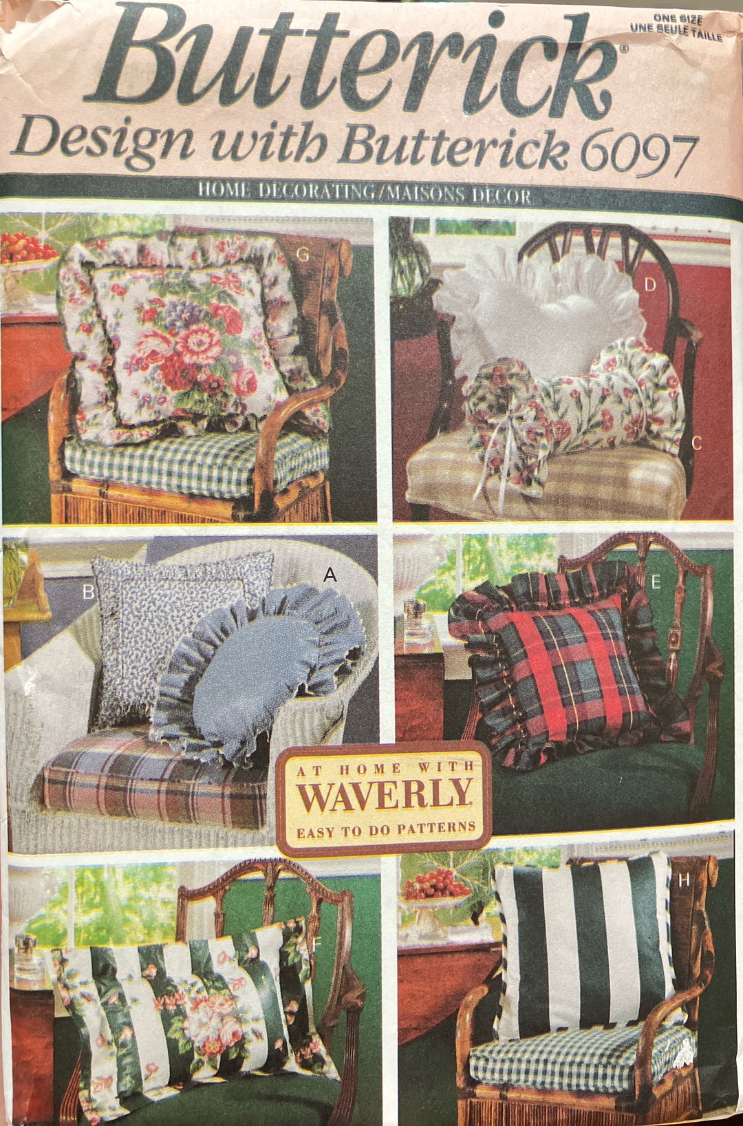 Eight Pillows Sewing Pattern Butterick 6097 Uncut Complete….decor - Etsy