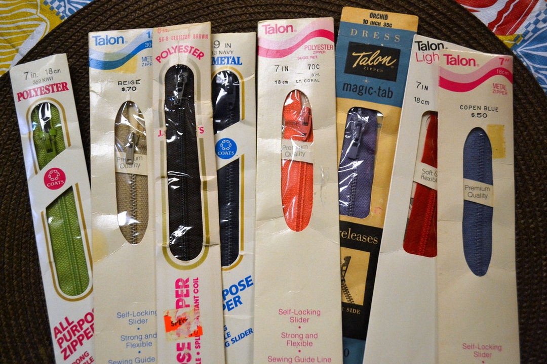 Zippers 7-9 Inch in Package Zipper Closures Metal or Nylon Zippers - Etsy