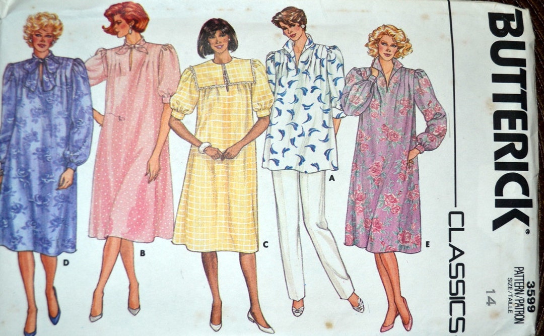 1980's Maternity Sewing Pattern Butterick 3599 Maternity Dress Top ...
