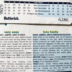 Girls' Jacket, Jumper, Skirt, and Pants Sewing Pattern Butterick 6286 ...