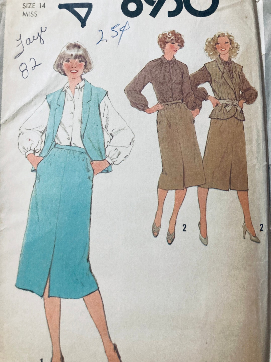Misses' Skirt, Blouse, and Lined Vest Sewing Pattern Simplicity 8930 ...