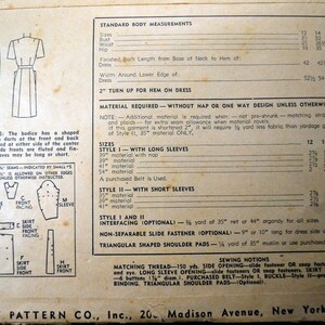 Vintage 1950s Dress Sewing Pattern Simplicity 1407 Misses' Dress Size ...