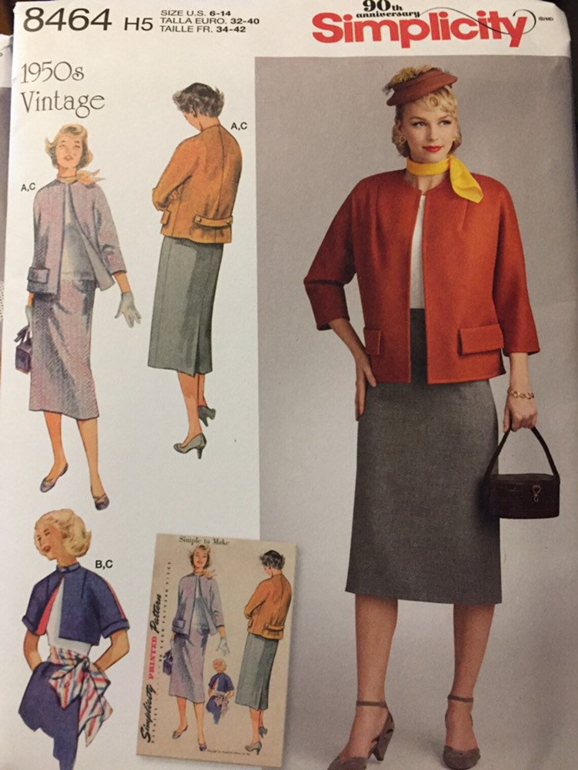 Misses' 1950's Fashion Sewing Patterns Simplicity 8464 OR 8445 Uncut ...