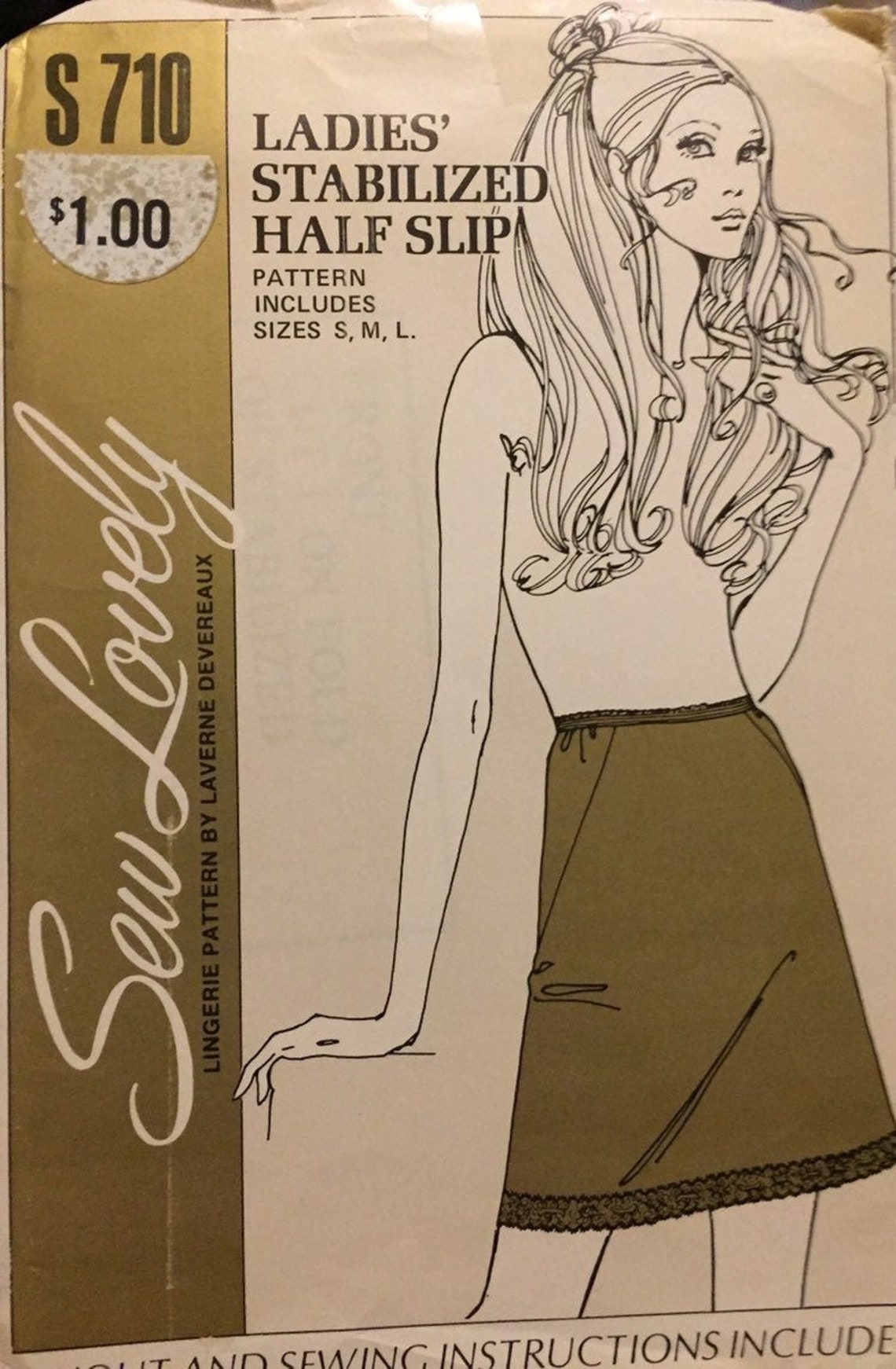 Stabilized Half Slip Sewing Pattern Sew Lovely S710....misses Size S-M ...