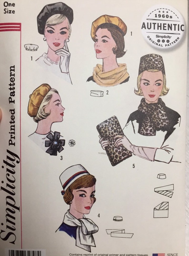 Misses' Retro Hats Sewing Pattern Simplicity4178 OR 4677 - Etsy