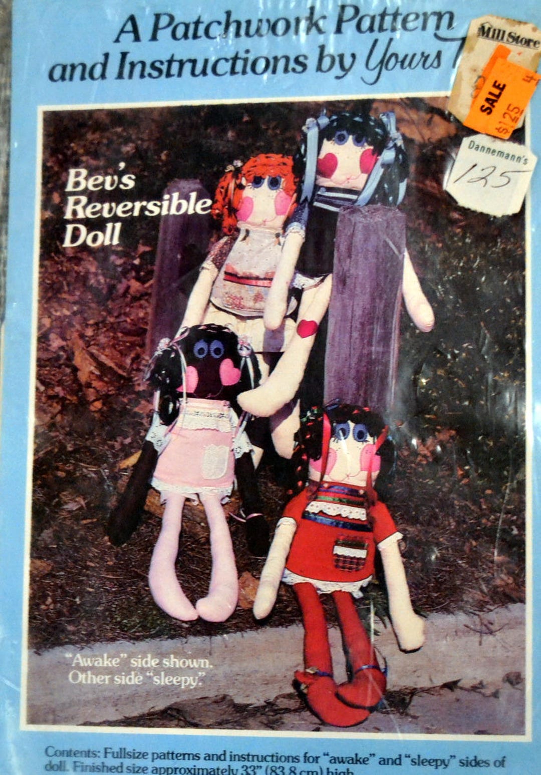 Bev's Reversible Doll Patchwork Pattern Complete 33 Inch Doll Pattern ...