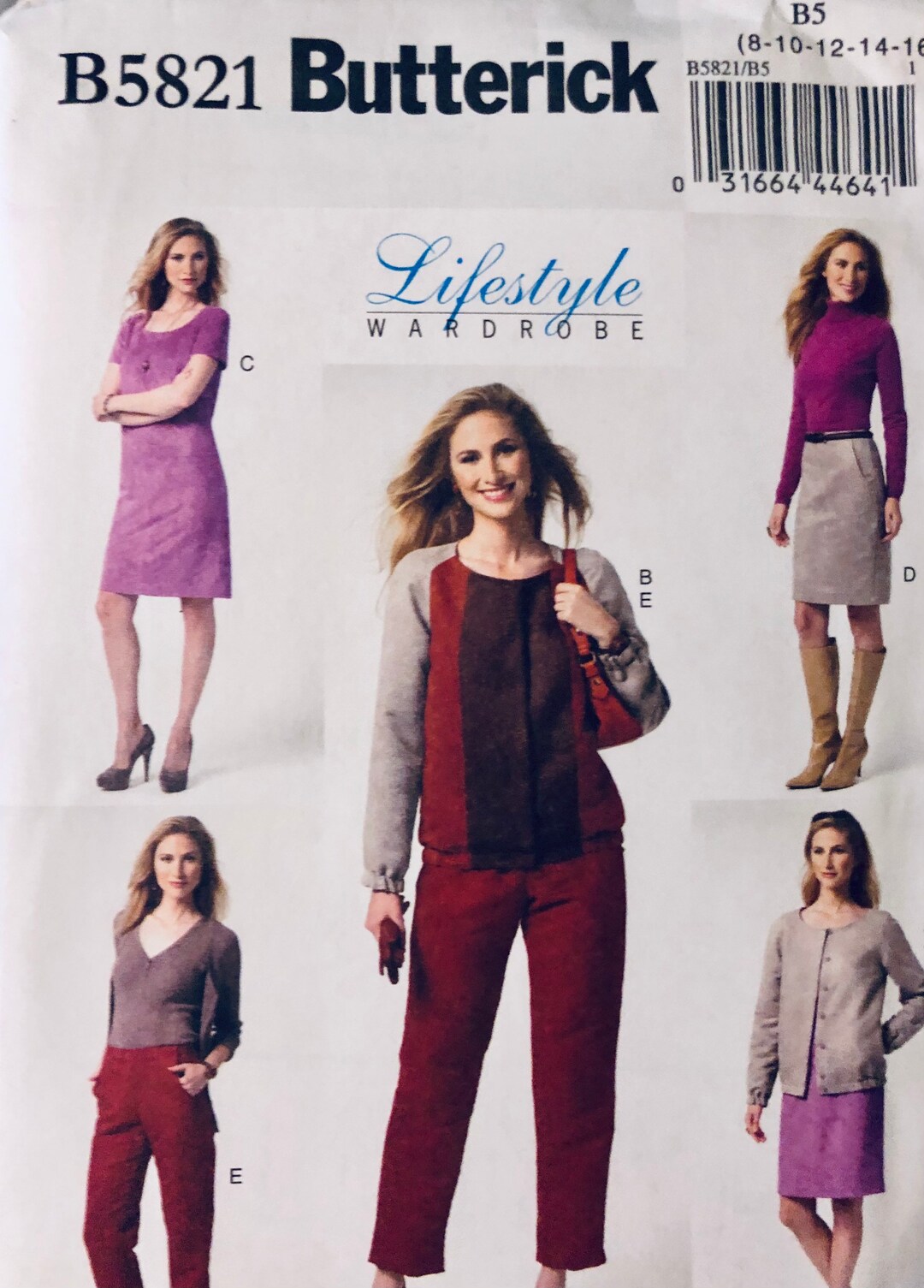 Misses' Jacket, Dress, Skirt, and Pants Sewing Pattern Butterick 5821 ...