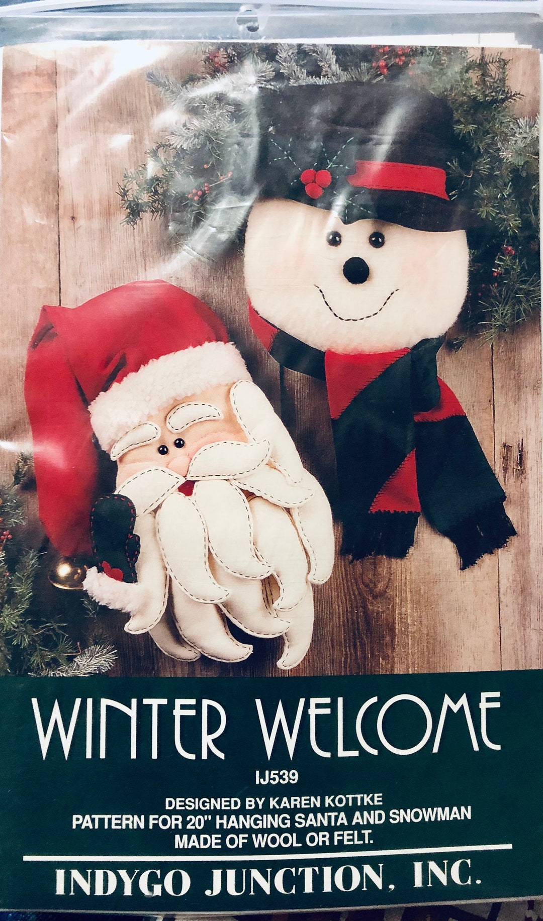 Winter Welcome Hanging Santa and Snowman Sewing Pattern Indygo Junction ...