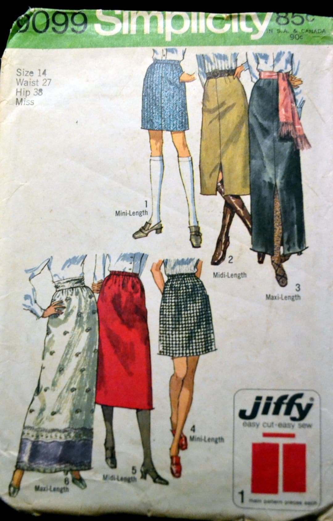 Misses' Skirts Jiffy Sewing Pattern...simplicity 9099 Misses' Size 14 ...