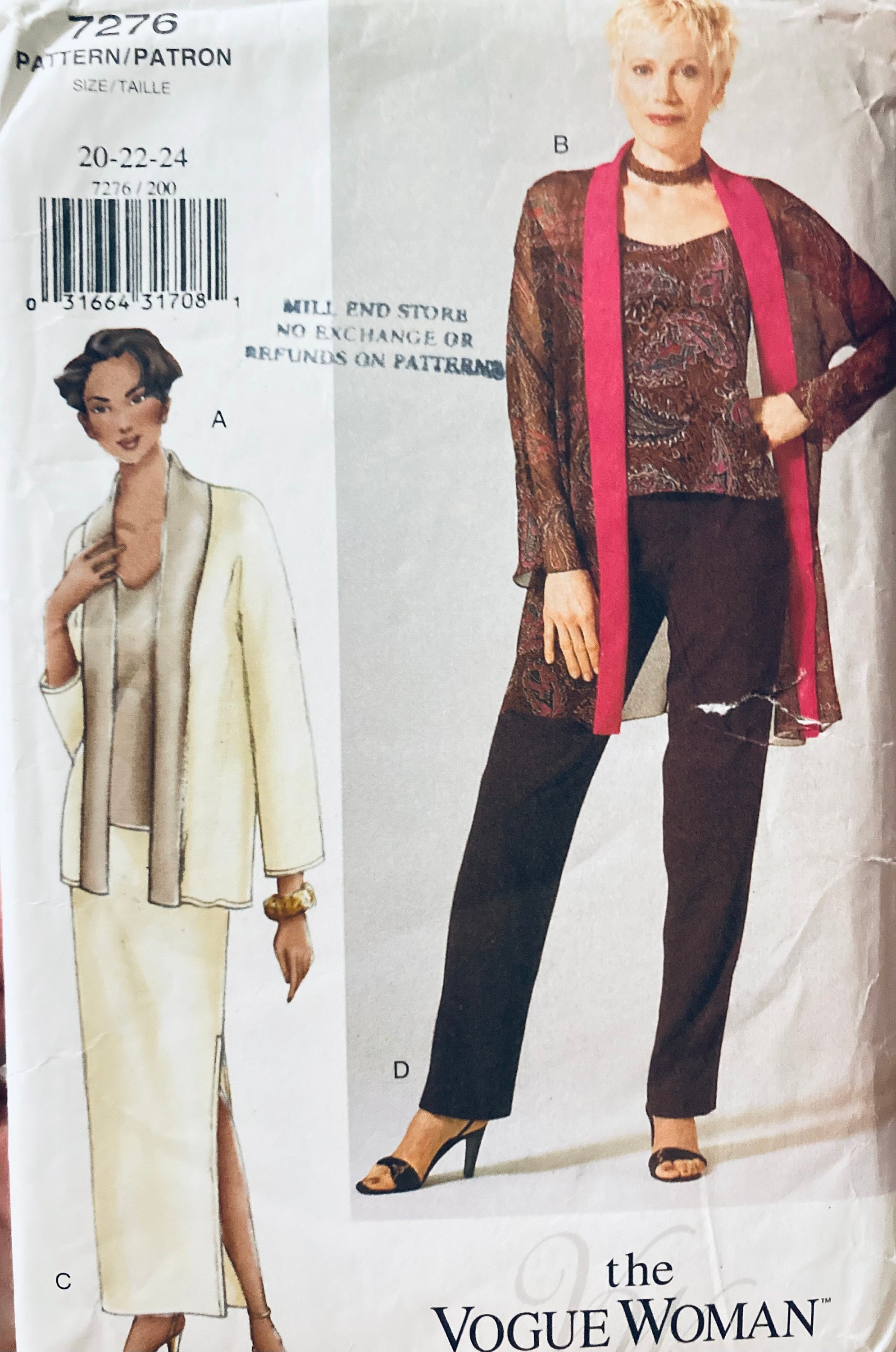 Misses’ Jacket, Camisole, Skirt, and Pants Sewing Pattern Vogue Woman ...