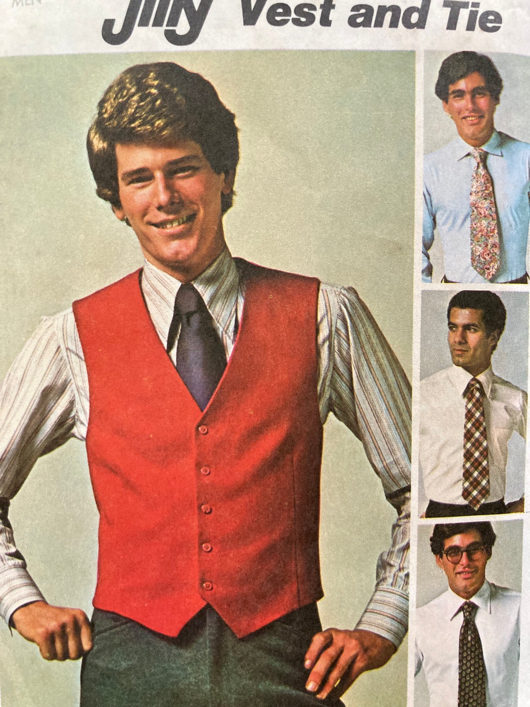 Men's Vest and Necktie Sewing Pattern Simplicity 9745 Chest 40 Inches ...