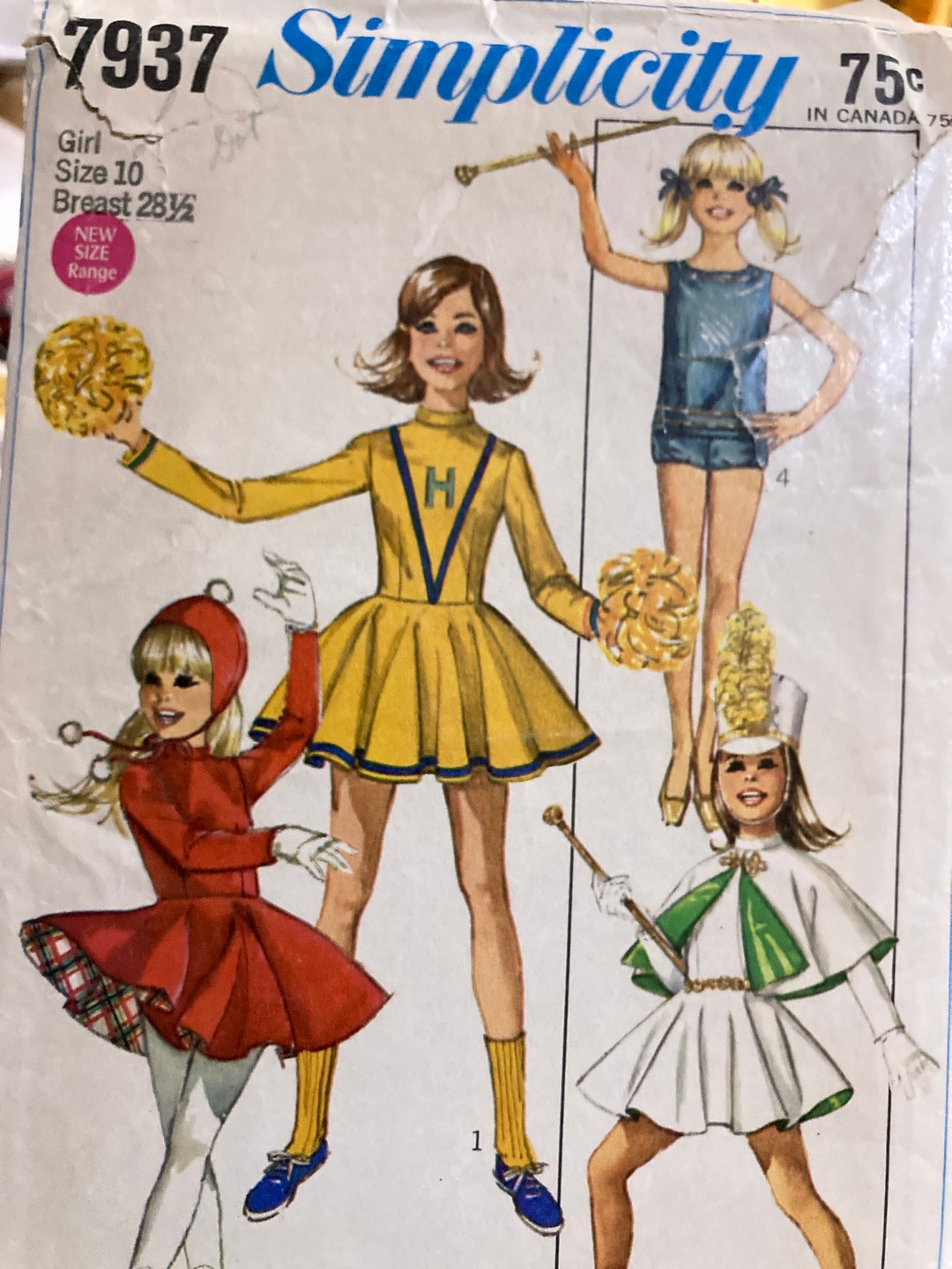 Girls' Cheerleader, Majorette, and Skating Costume Sewing Pattern ...