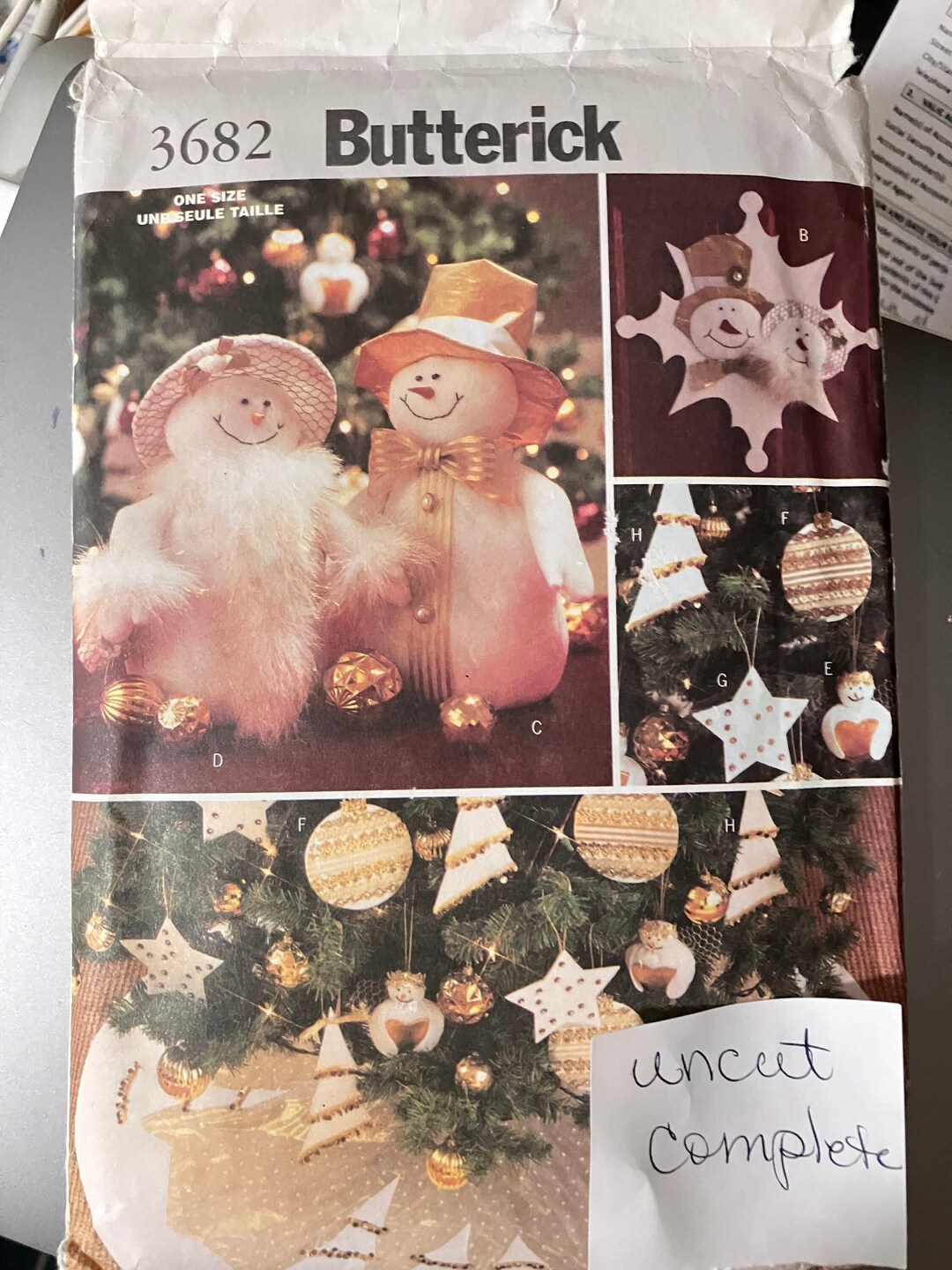 Christmas Decorations Sewing Pattern Butterick 3682 Uncut Complete ...