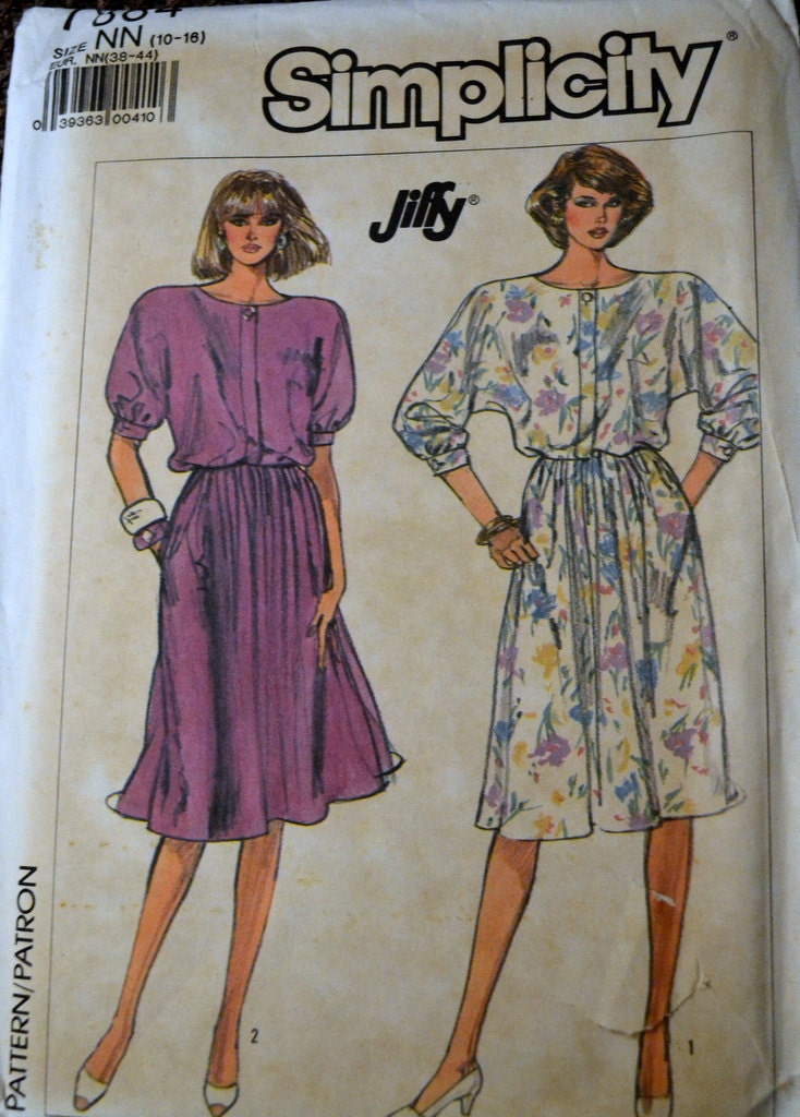 Blouse Dress Vintage 80's Sewing Pattern Simplicity 7884 | Etsy