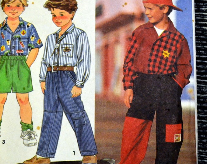 Simplicity 7956 Boys' Pants or Shorts and Shirt Sewing Pattern Size 7 ...