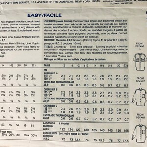 Misses' Shirt Sewing Pattern Vogue 8447 Size 6-10 Bust 30-32 Inches ...