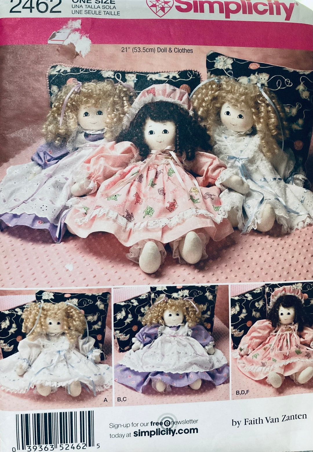 21 Inch Doll and Clothes Sewing Pattern..faith Van Zanten Designer ...