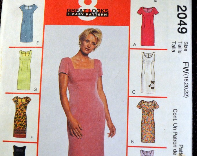 Plus Size Dress Sewing Pattern Mccall's 2049 Misses' - Etsy