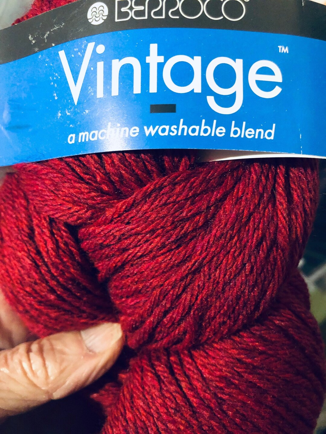 Berroco Vintage Yarn ....deep Red Yarn...machine Washable Yarn ...
