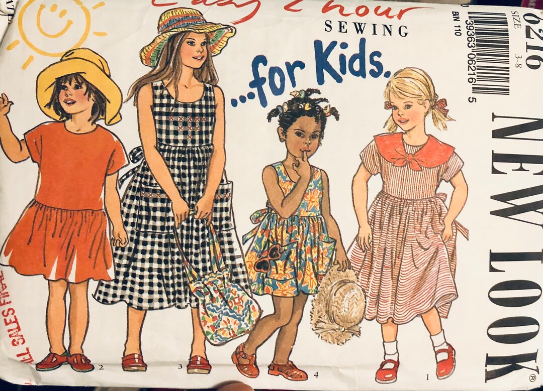Girls' Sundress Sewing Pattern...new Look 6216... Size 3-8 Chest 22-27 ...