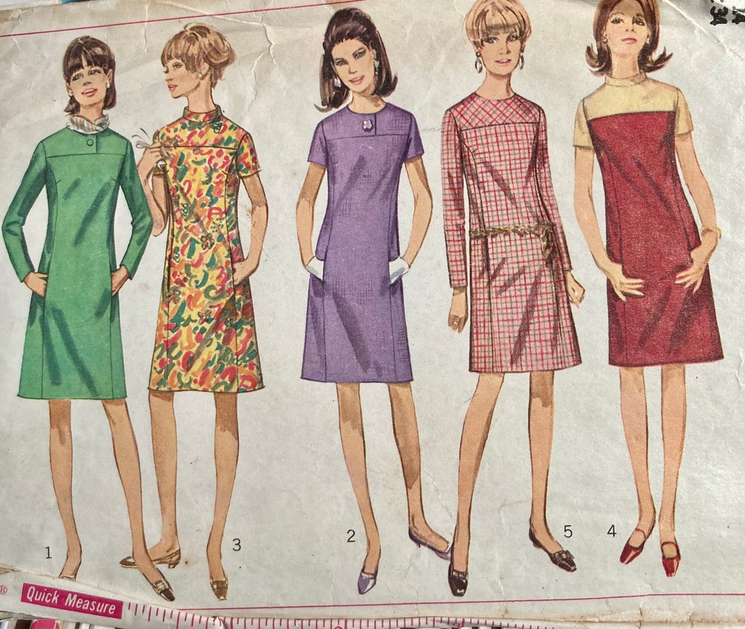 Misses’ Dress With Yoke Interest Sewing Pattern Simplicity 7242 Size 14 ...