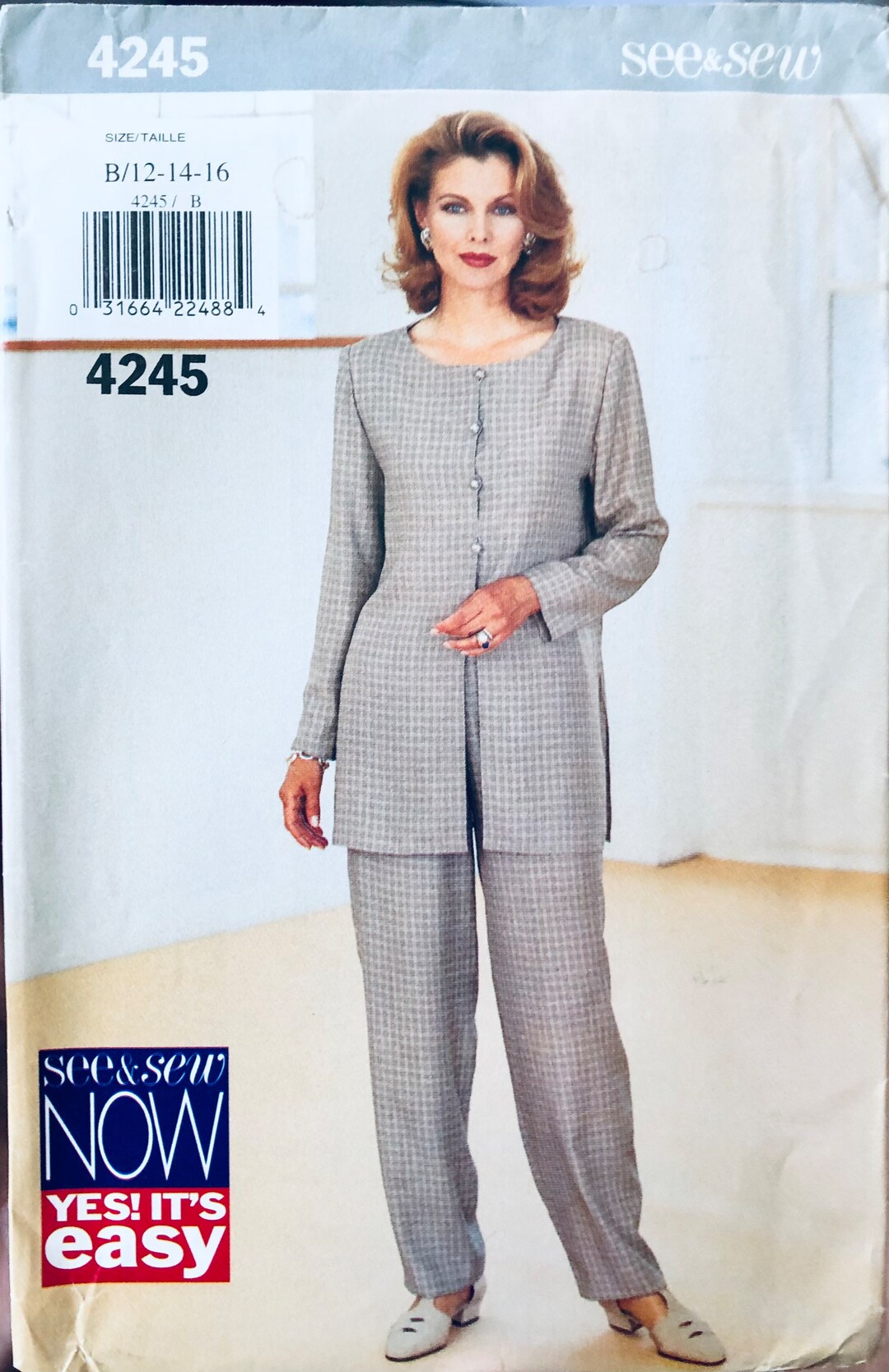 Misses' Tunic and Pants Sewing Pattern Butterick 4245...size 12-16 Bust ...