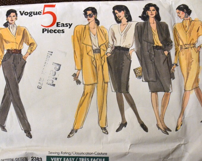 Misses' Jacket, Dress, Pants, Skirt, Scarf Sewing Pattern Vogue 2383 ...