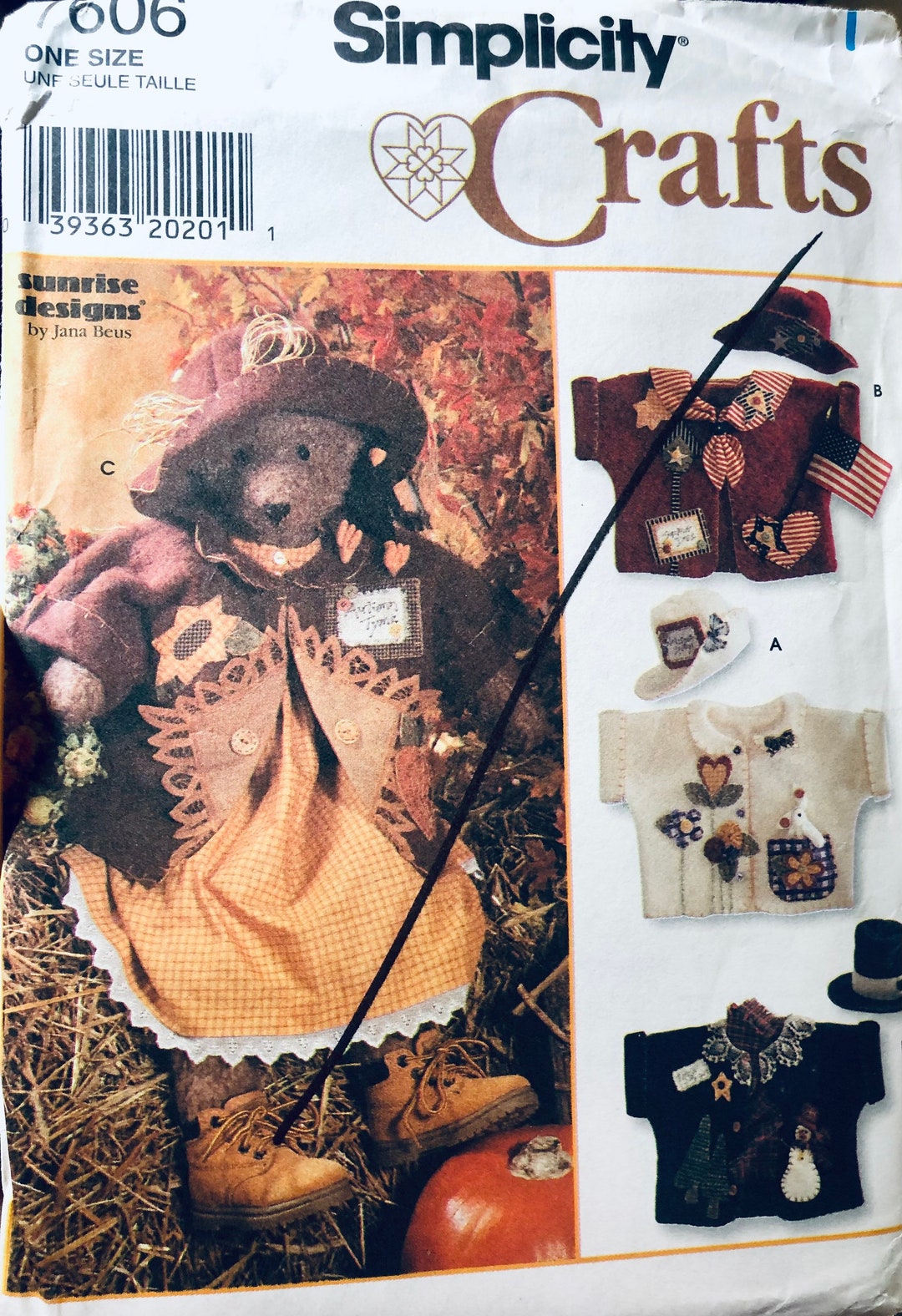 Bear With Hat, Dress, and Jackets Sewing Pattern Simplicity 7606....31 ...