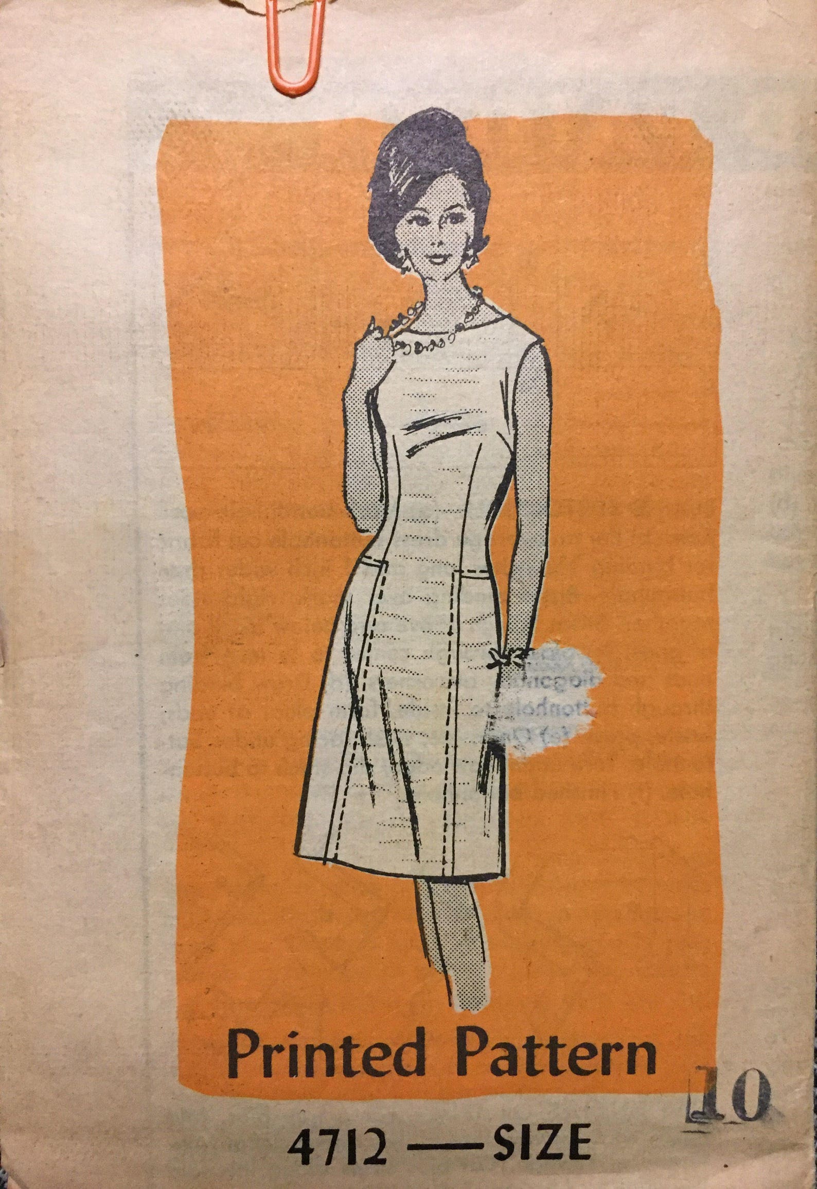 Misses' Dress Sewing Pattern Printed Pattern 4712 Size 10 Bust 31 ...