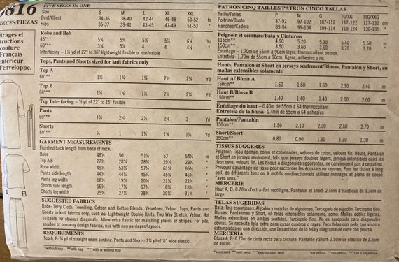 Sewing Patterns Sewing & Needlecraft New Look 6816 Unisex Robe ...