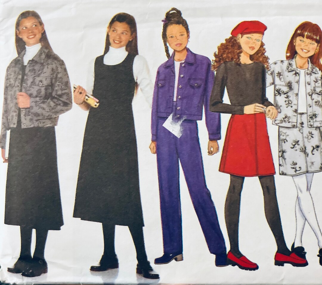 Girls' Jacket, Jumper, Skirt, and Pants Sewing Pattern Butterick 6286 ...