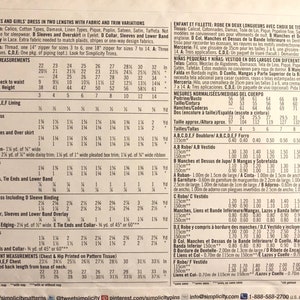 Children's Modest Dresses Sewing Pattern Simplicity 1211 Size 3-4-5-6 ...